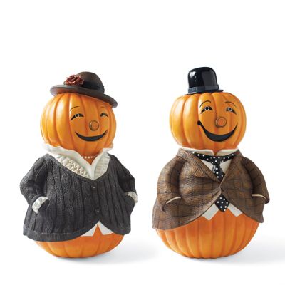 Paddy and Patricia Pumpkin Figures | Grandin Road
